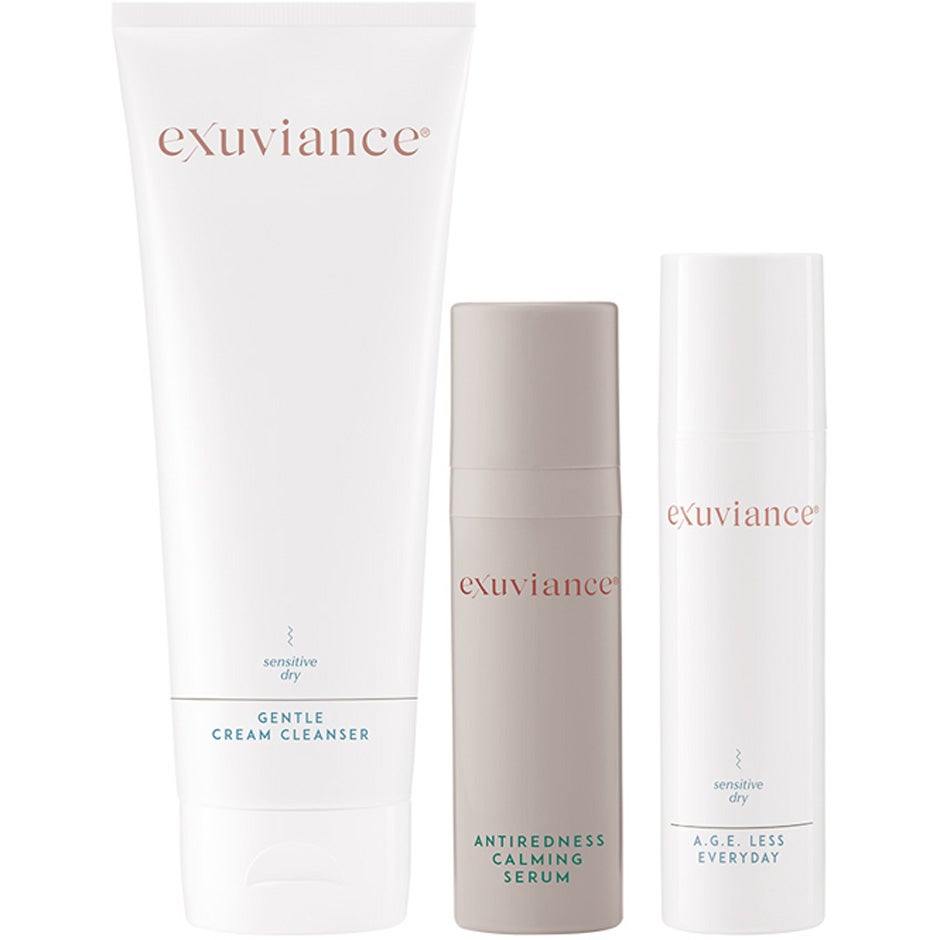 Exuviance Sensitive Kit Gentle Cream Cleanser, AntiRedness Serum, A.G.E ...