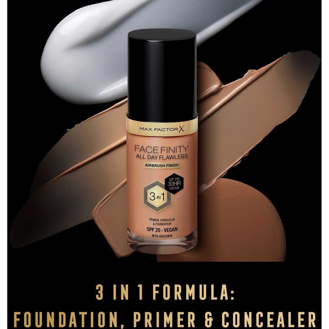 Max Factor All Day Flawless 3in1 Foundation 75 Golden | Eleven.se